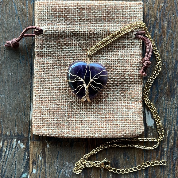 Hand Crafted | Jewelry | Brand New Wirewrapped Amethyst Heart With Gold ...